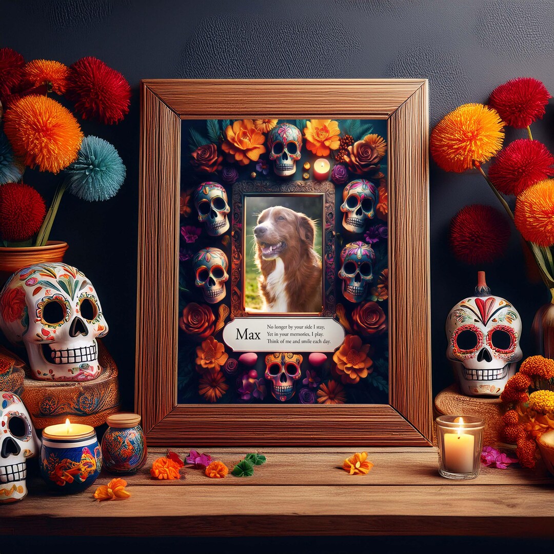 Pet Ofrenda Memorial Design - Day of the Dead, Custom Dog Memorial ...