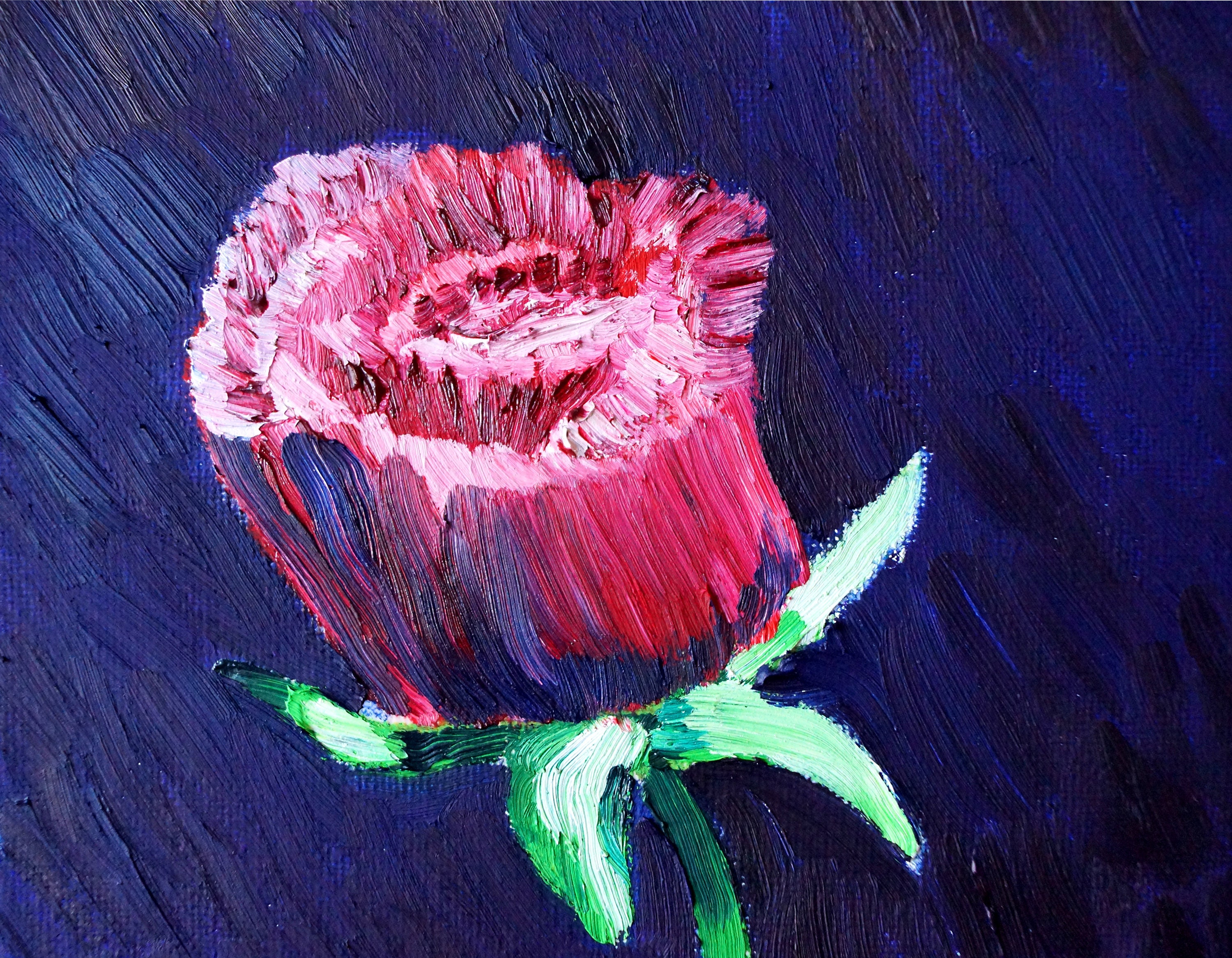 MCG Brilliant Red Rose Original Oil Painting - Art, Artwork, Sketch ...