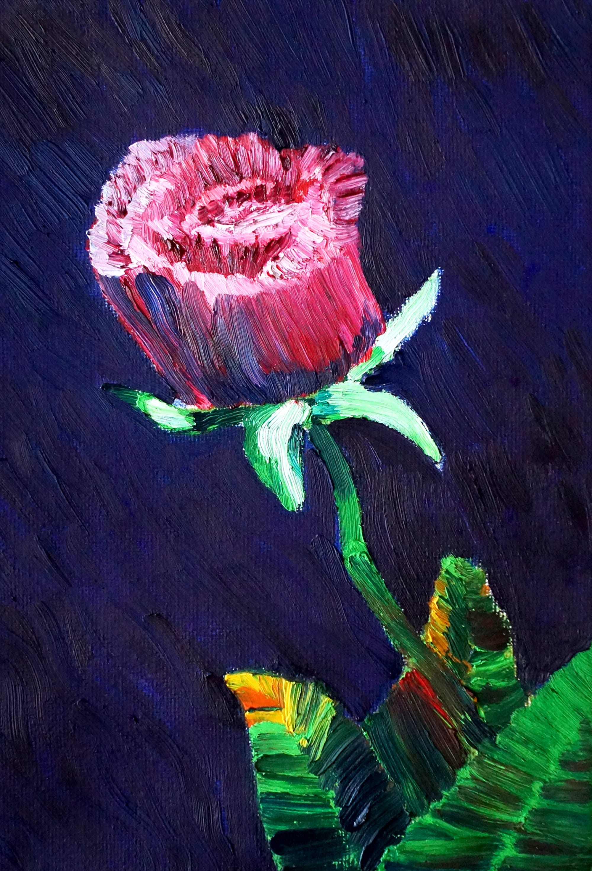 MCG Brilliant Red Rose Original Oil Painting Art, Artwork, Sketch ...