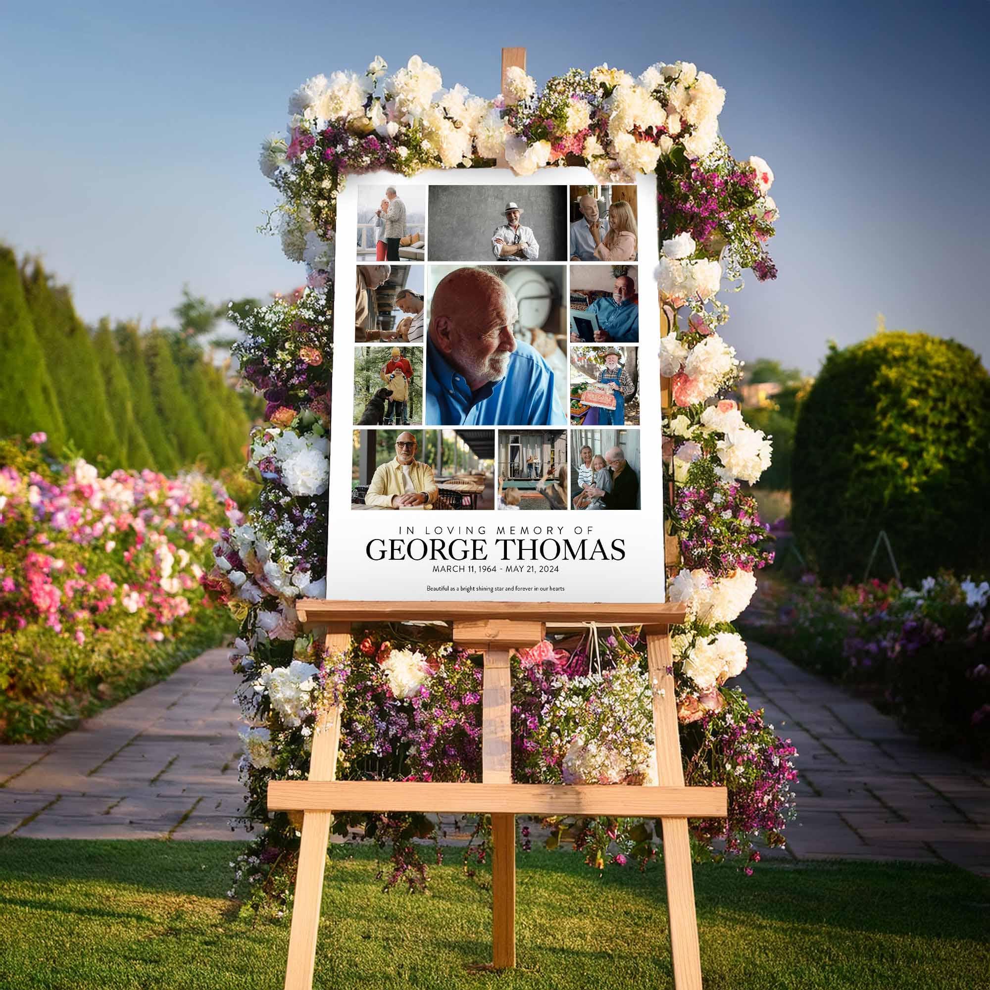 Celebration of Life Funeral Grid Poster - Personalized Memorial ...