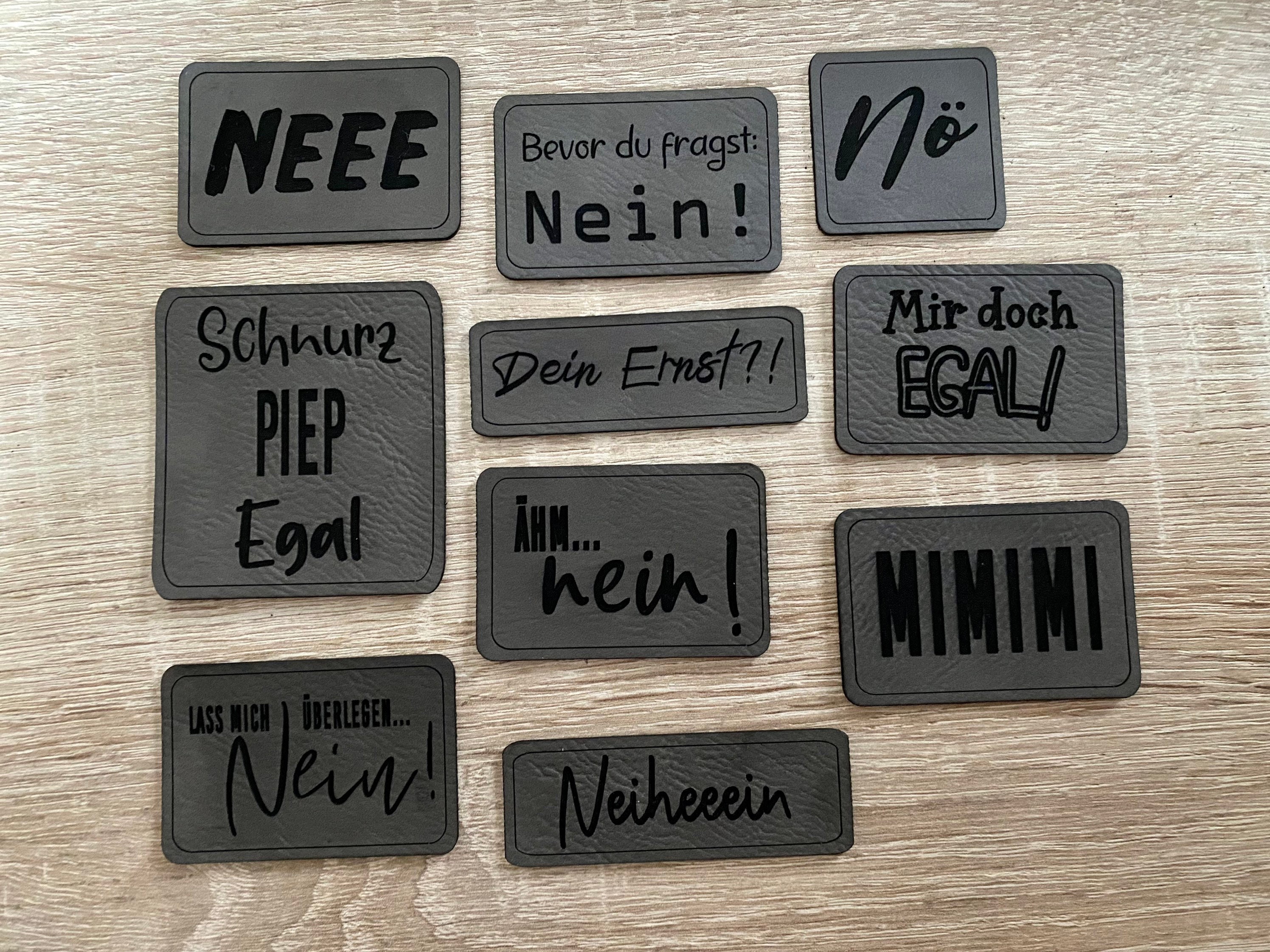 Kunstleder Labels/Patches NEIN zum Aufnähen in braun oder | Etsy