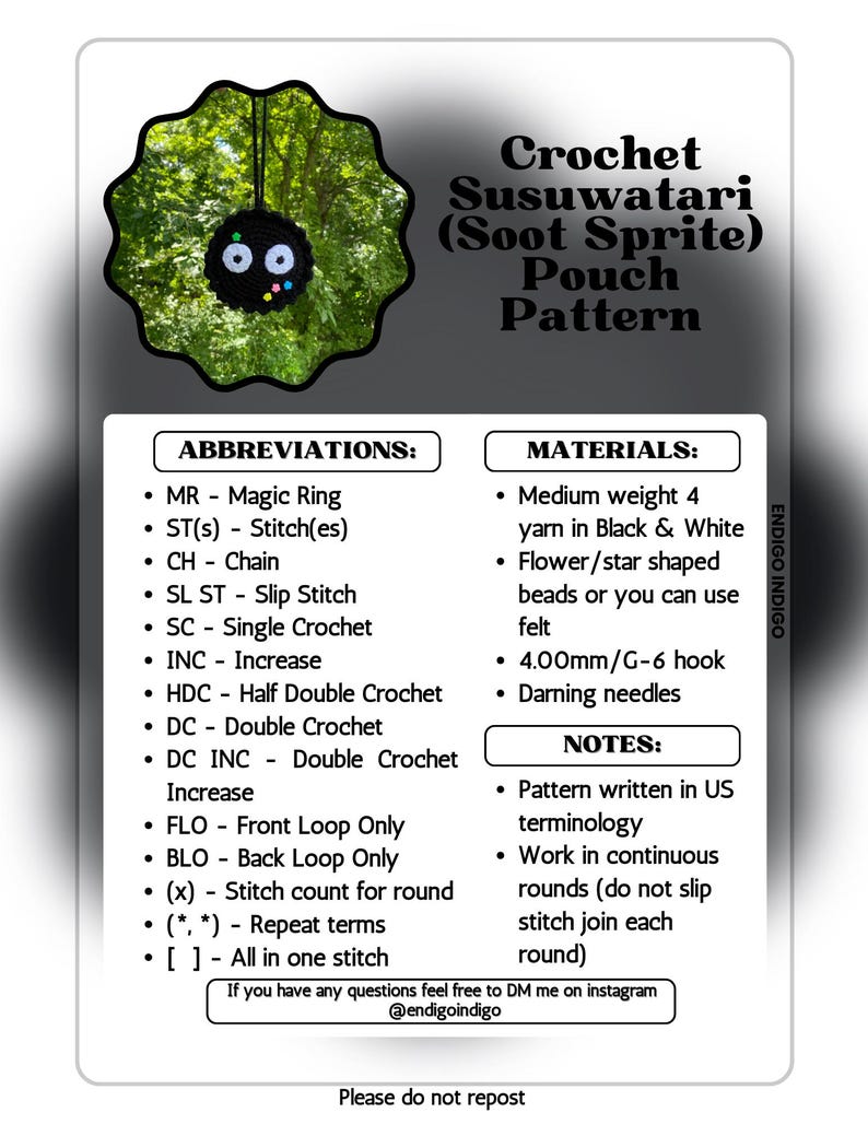 Crochet Susuwatari (soot Sprite) Pouch Pattern - Etsy
