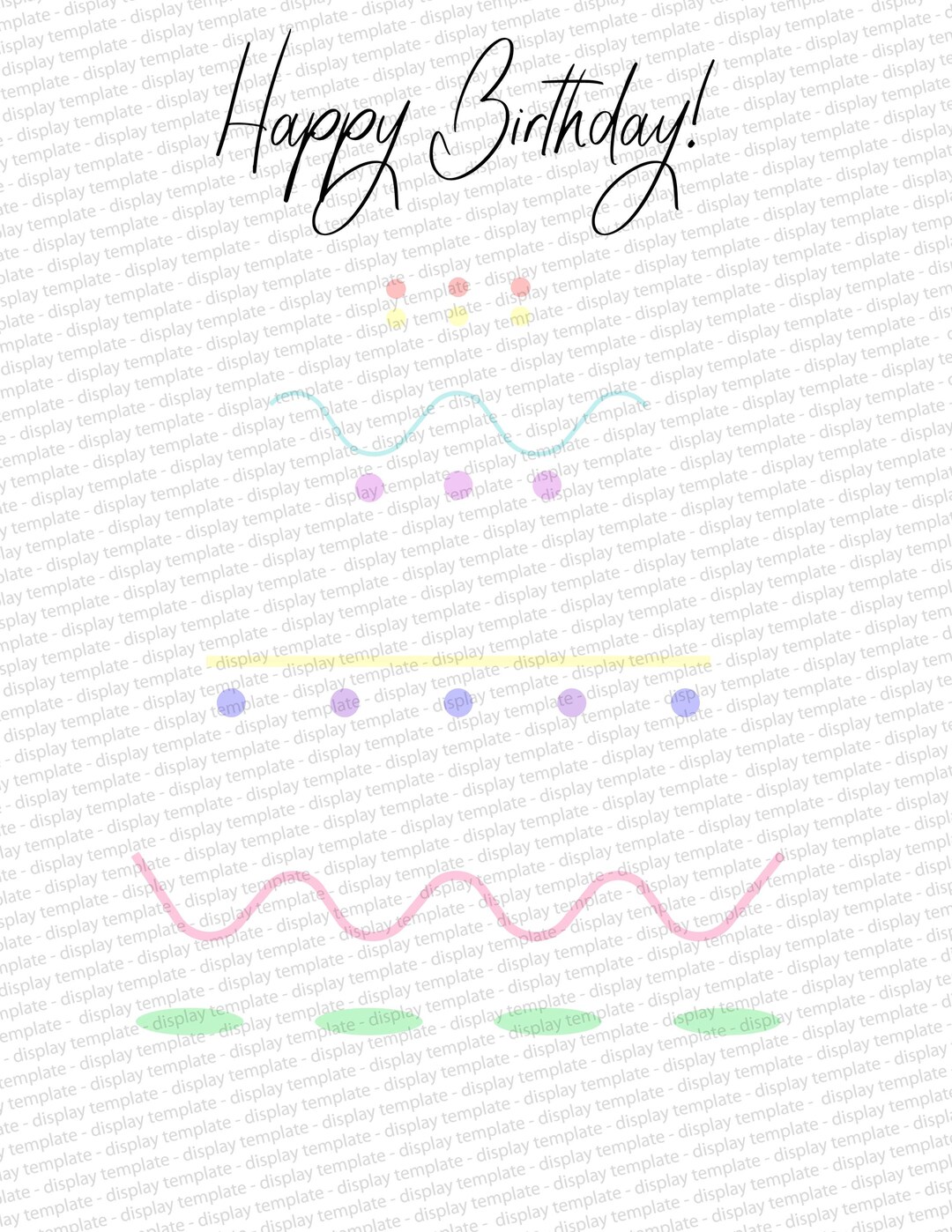Dot Squeegy Paint Art Template - Cake, Color, Happy Birthday - Etsy
