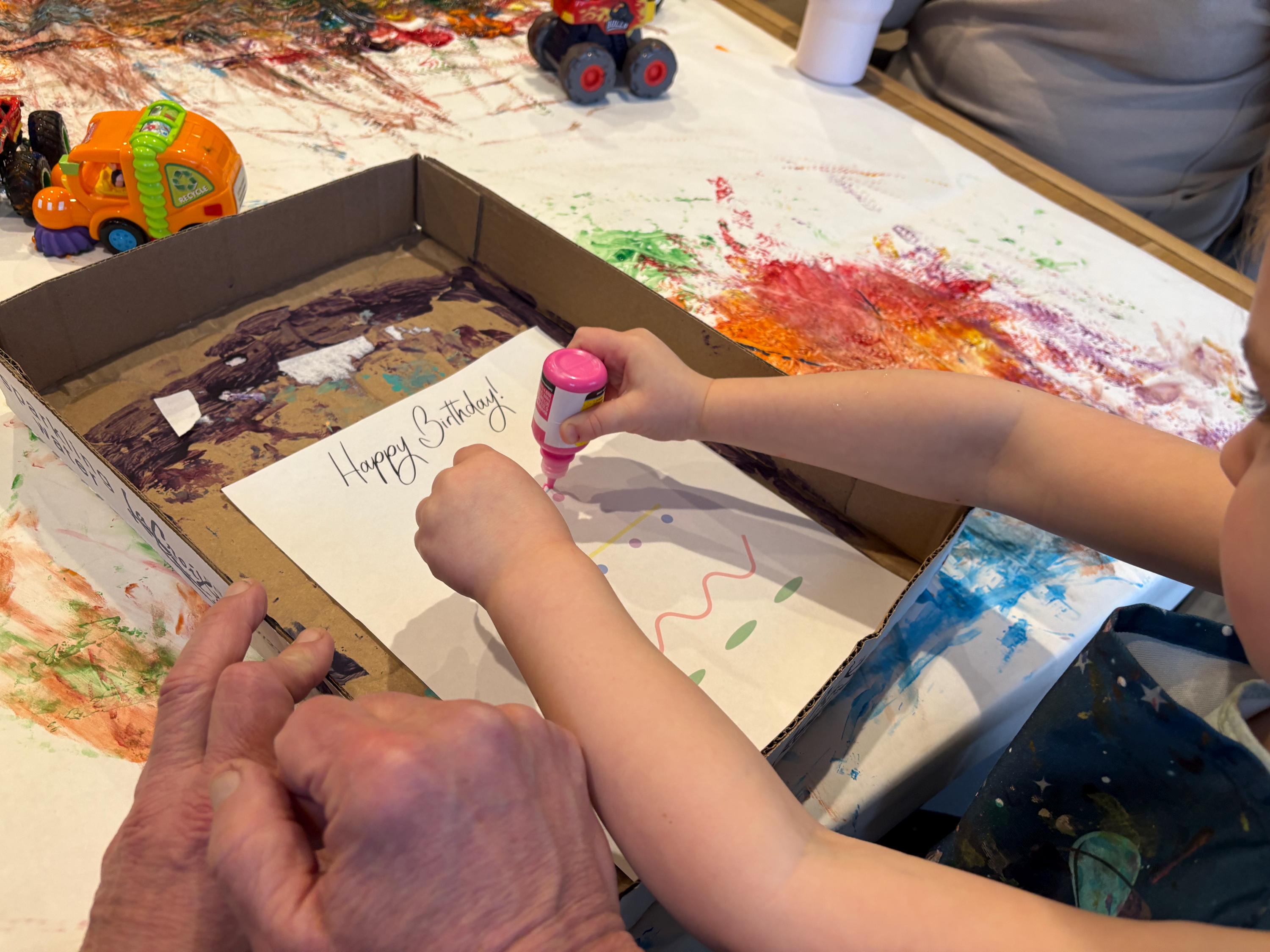 Dot Squeegy Paint Art Template - Cake (option 2), Color ...