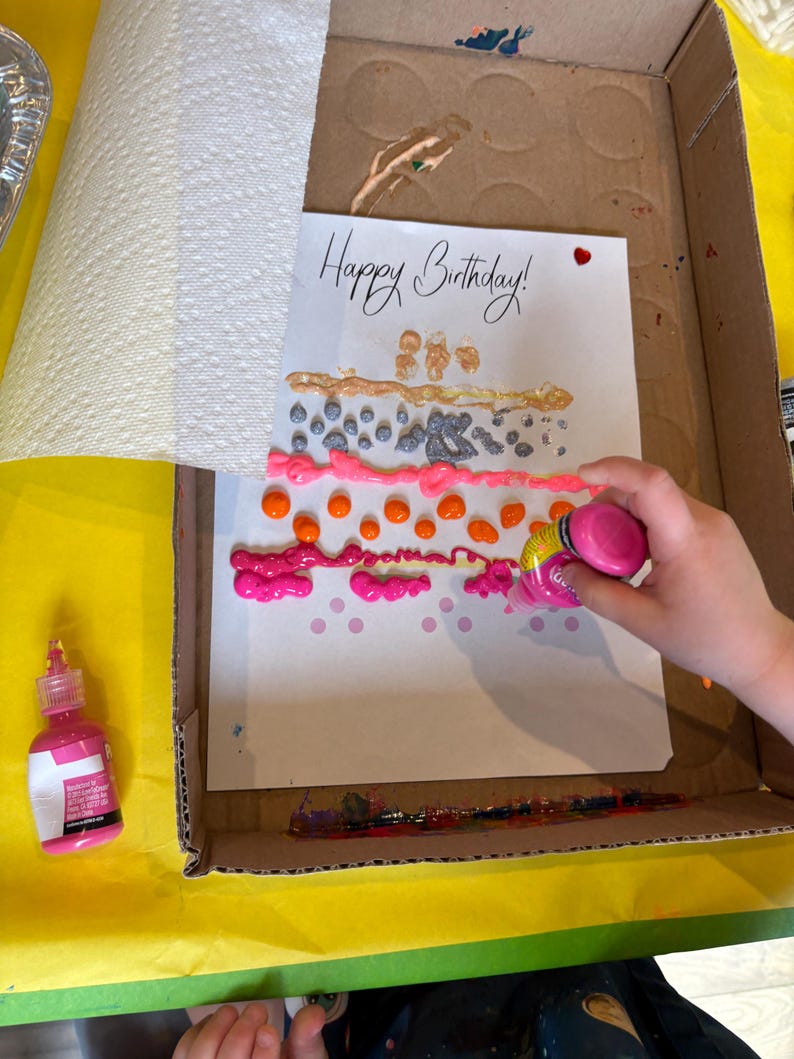 Dot Squeegy Paint Art Template - Cake (option 2), Color ...