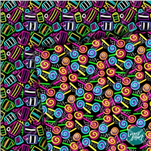 Digital Scrapbooking Paper Kit | Neon Rainbow Treats Repeating Patterns ...