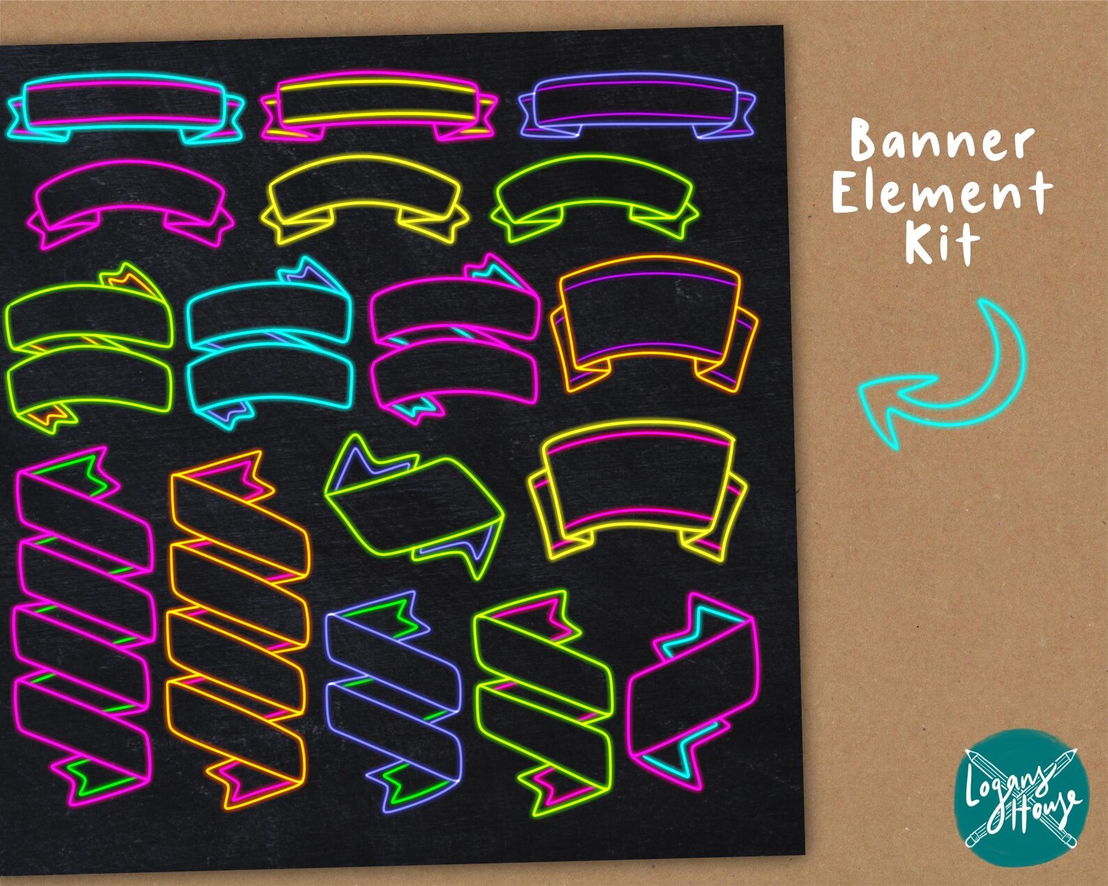 Neon Rainbow Planner Sticker Set 2 | Hand Drawn Printable Stickers ...
