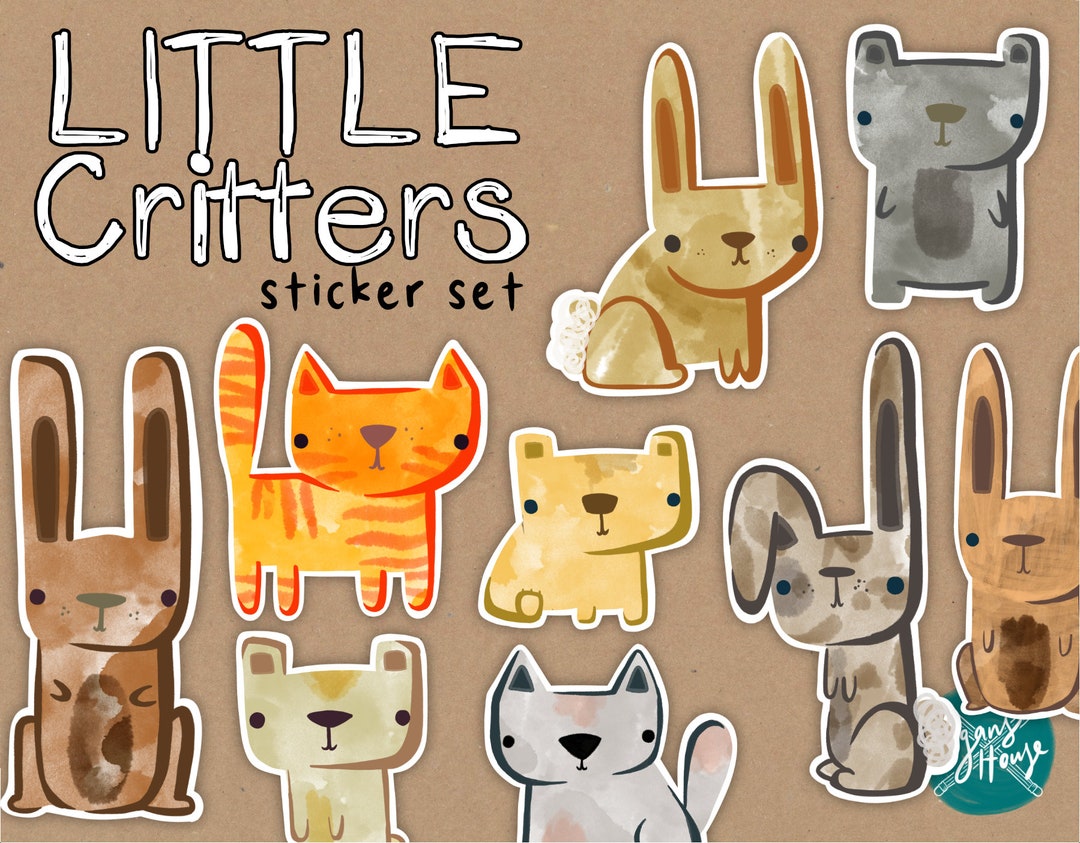 Little Critters Sticker Set | Hand Drawn Printable Stickers | for ...