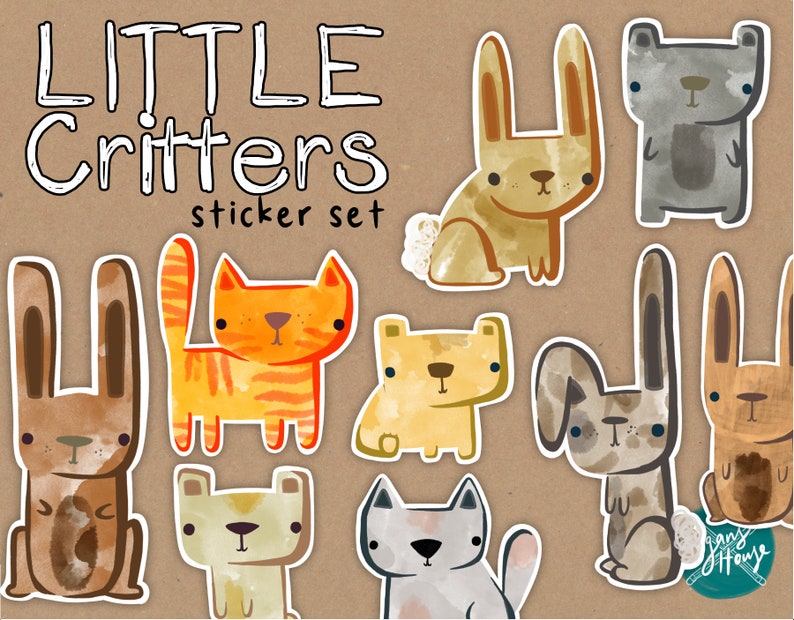 Little Critters Sticker Set | Hand Drawn Printable Stickers | for ...