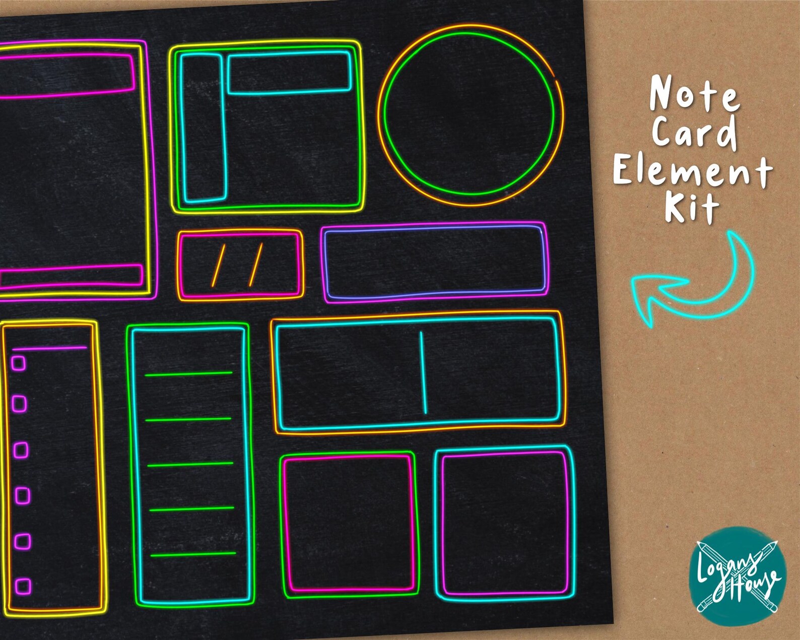 Neon Rainbow Planner Sticker Set 2 | Hand Drawn Printable Stickers ...
