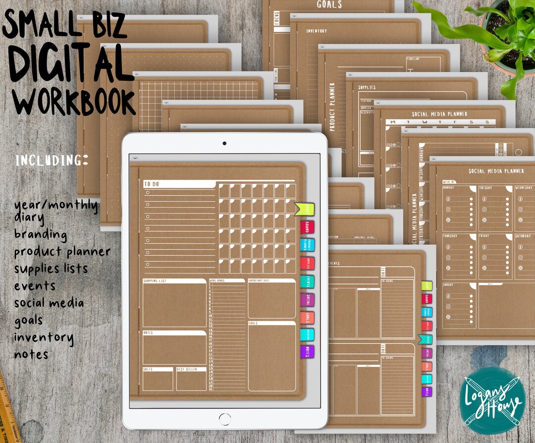 Digital Small Business Work Book Notebook | Organisation Journal ...