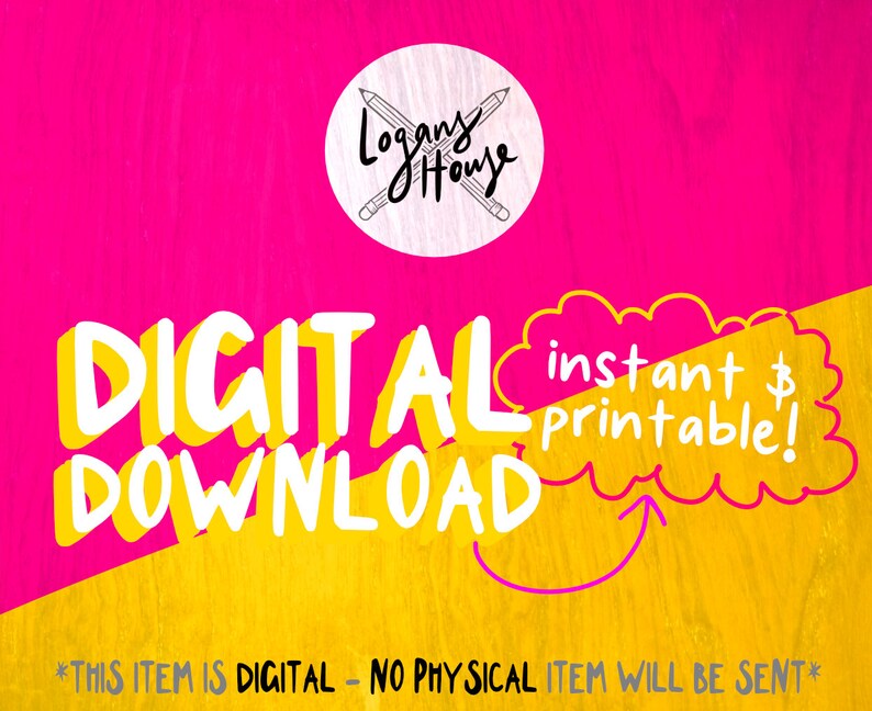 Neon Word Set Sticker Set Hand Drawn Printable Stickers - Etsy