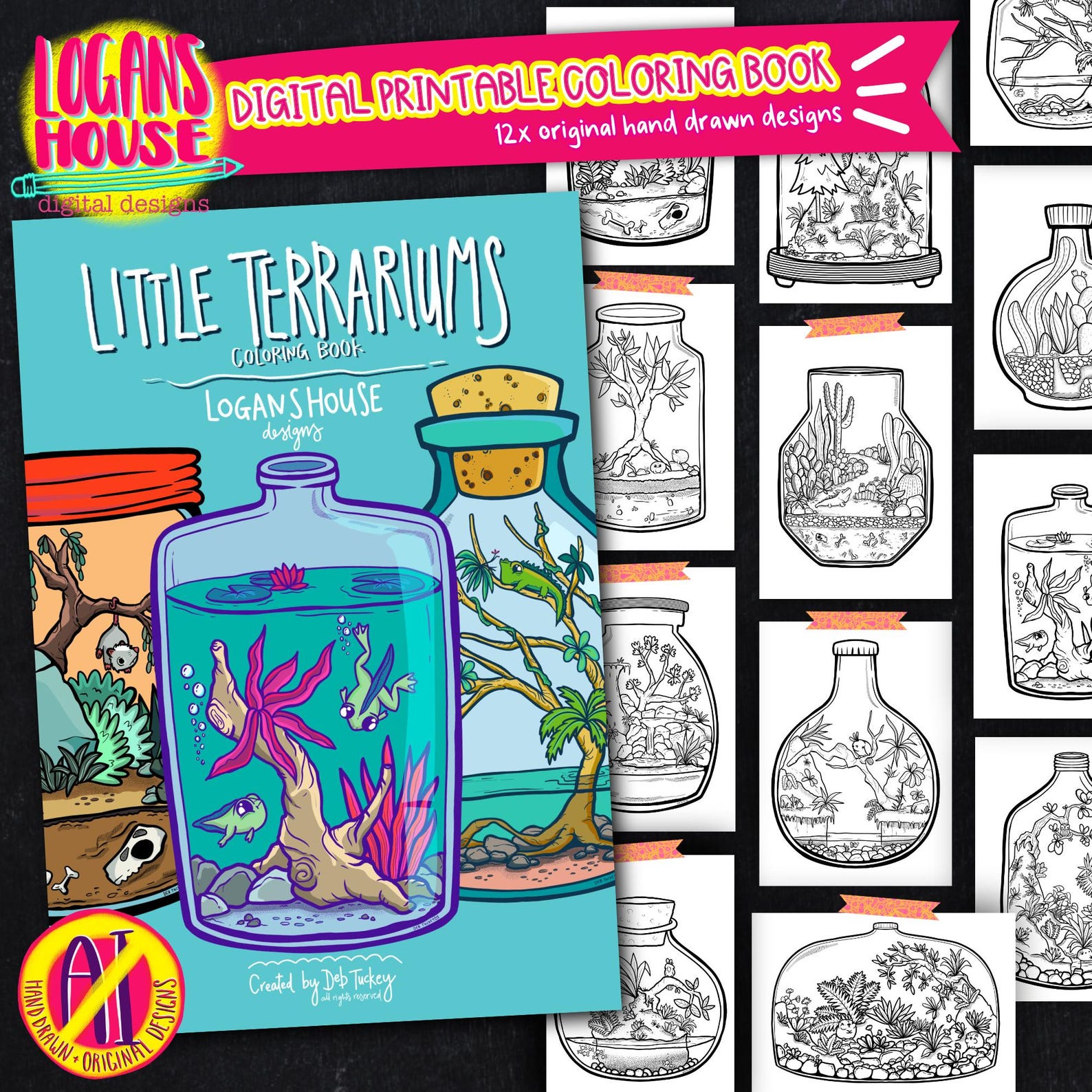 Terrarium Worlds Digital Colouring Pages | Downloadable Files | 12 ...