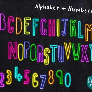 Neon Rainbow Planner Sticker Set | Hand Drawn Printable Stickers | for ...