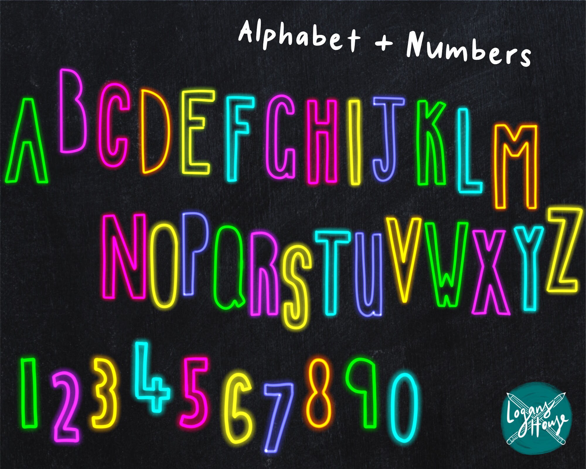 Neon Rainbow Planner Sticker Set | Hand Drawn Printable Stickers | for ...