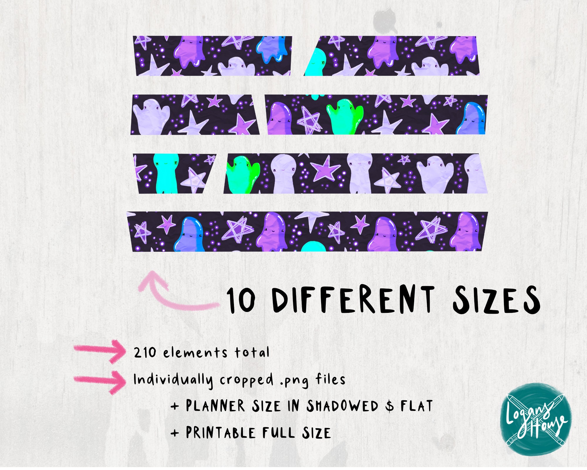 Digital Washi Tape Clip Art Halloween Kit Set | 70 Elements Digital ...