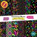 Digital Scrapbooking Paper Kit | Rainbow Neon Repeating Patterns ...