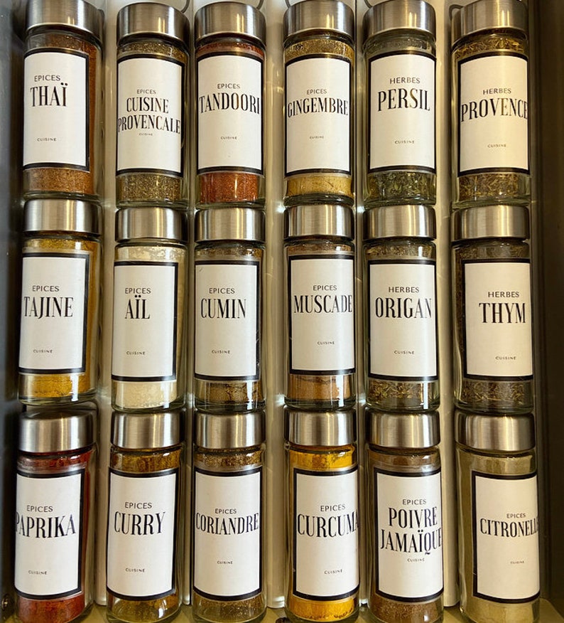 Set of 50 Spice Jar Labels (TO PRINT) - Etsy