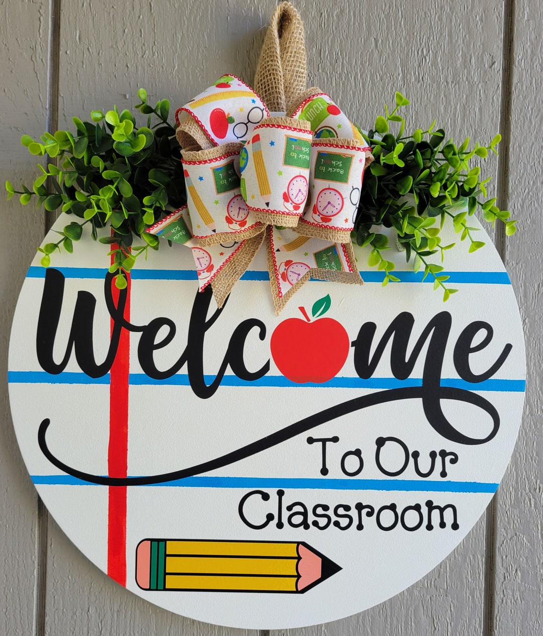 Welcome to Our Classroom Door Hanger | School Door Hanger | Classroom ...