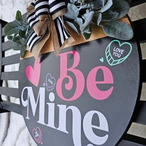 Valentine's Day Door Hanger Be Mine Sign Conversation Hearts Valentines ...