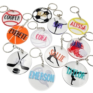 Personalized Sports Keychain | All Sports Name Tag | Sports Team Snack ...