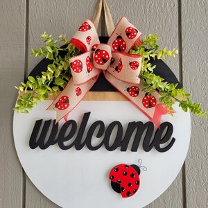 LADYBUG Front Door Decor Welcome Ladybug Year Round Wreath Wreath Front ...