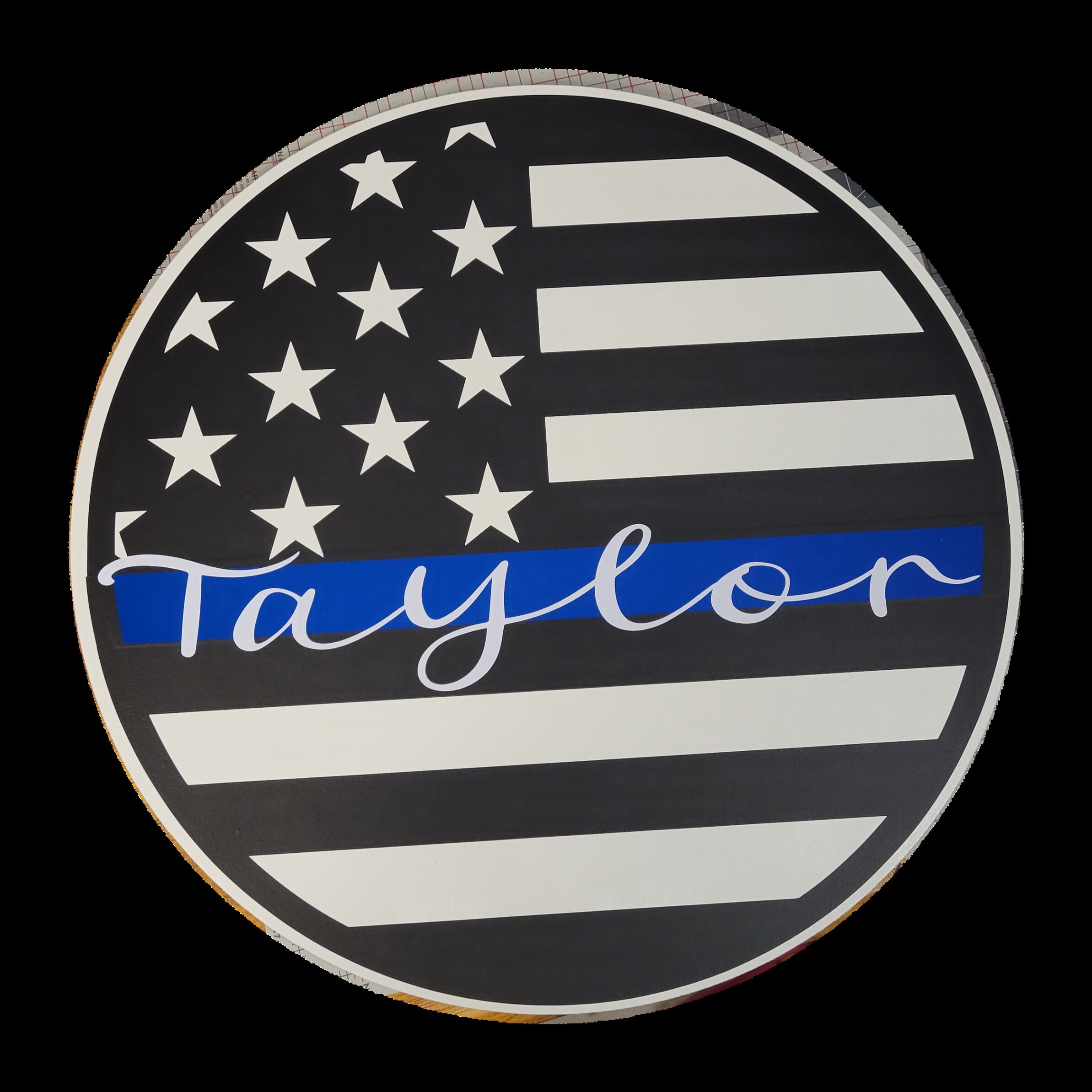 Thin Blue Line Door Hanger Police Flag Door Hanger Custom - Etsy