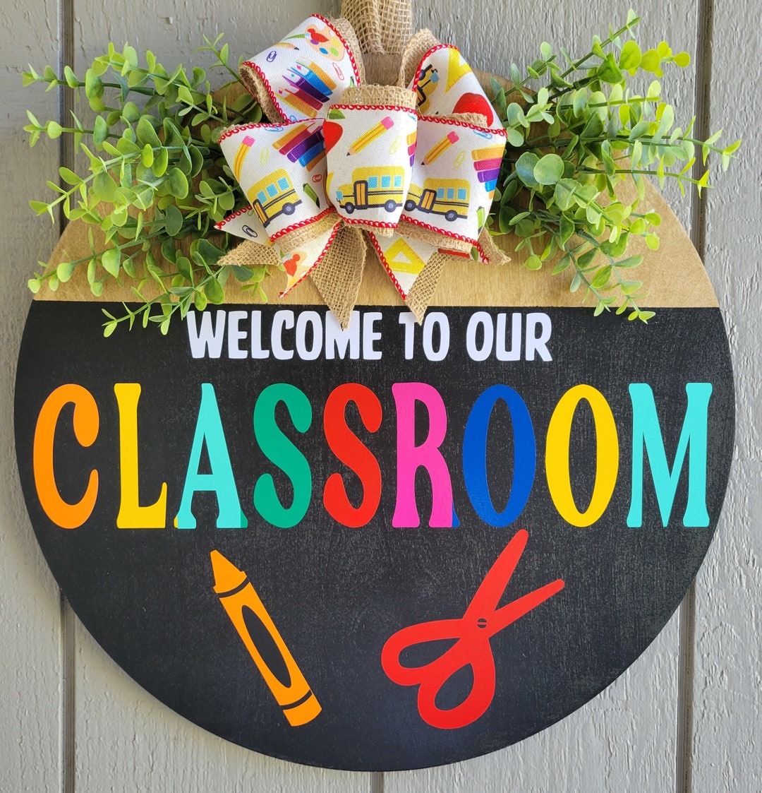 Welcome to Our Classroom Door Hanger | School Door Hanger | Classroom ...