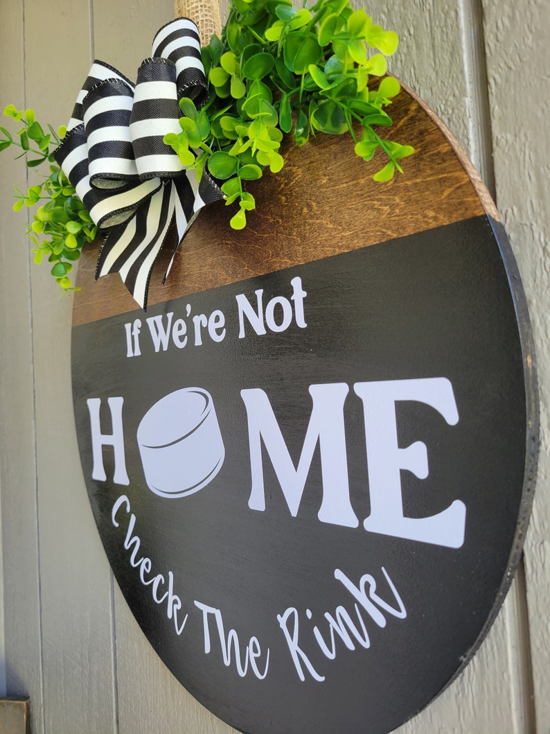 Hockey Family Door Hanger If We're Not Home Check the Rink Hockey ...
