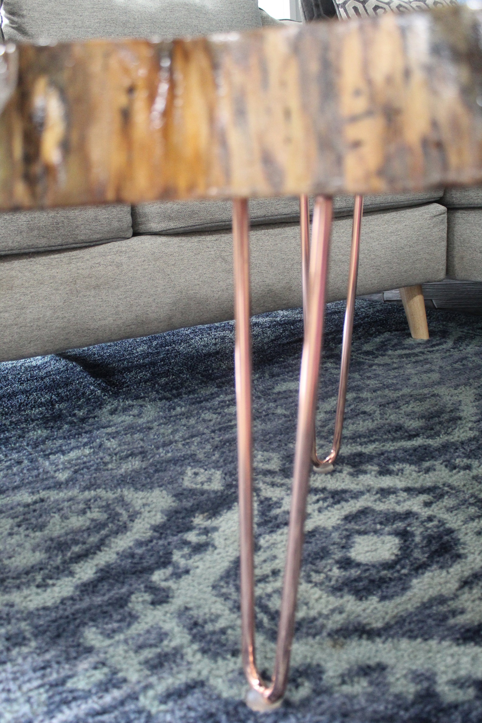 Live Edge Cypress Coffee Table With Peach Gold Epoxy! - Etsy