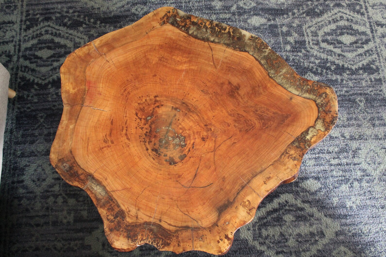Live Edge Cypress Coffee Table With Peach Gold Epoxy! - Etsy