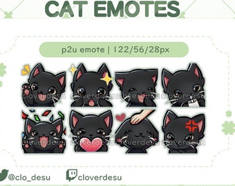 Black Cat Emote Set - Etsy