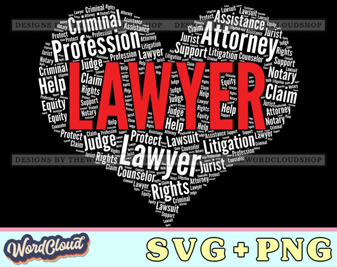 Word Cloud Heart, Lawyer Gift, Law Student Gift, Attorney, Paralegal ...