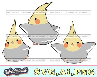 Premium Vector Clipart Kawaii Cockatiel Cute Cockatiel Clipart Set High ...