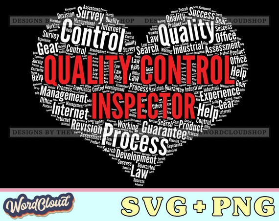 Word Cloud Heart Quality Control Quality Inspector Quality | Etsy