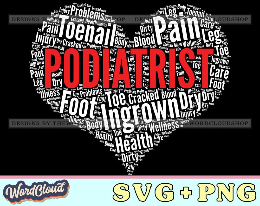 Word Cloud Heart, Podiatrist Gift, Podiatry Gift, Podiatry Student ...