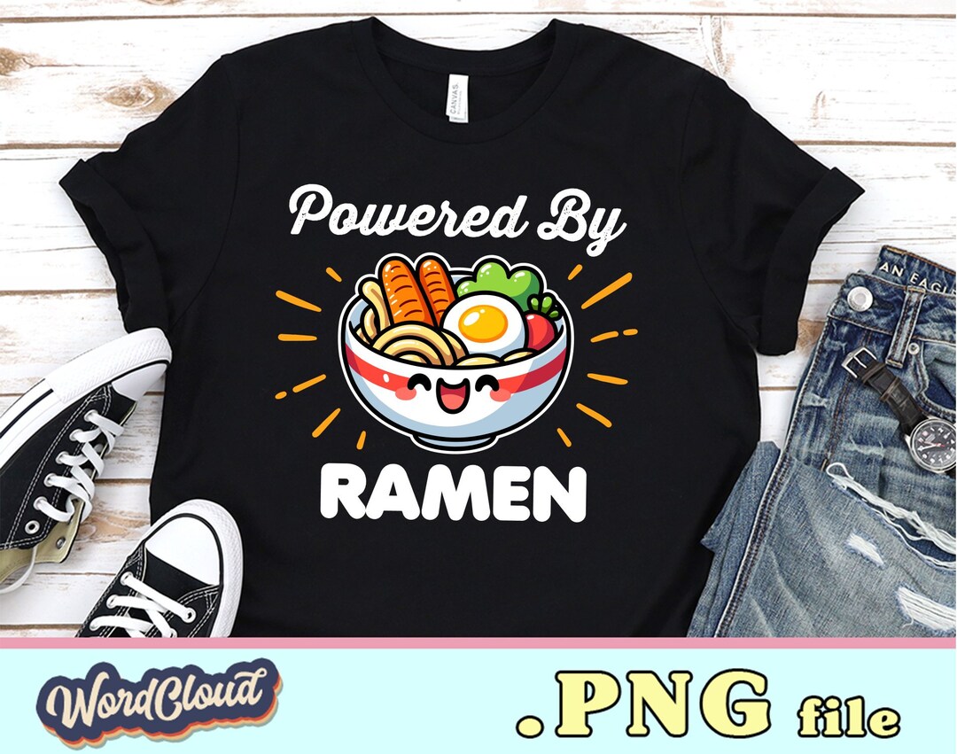 Powered by Ramen Kawaii Ramen Noodles Lovers Japanese - Etsy