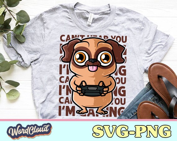 Gamer Pug PNG Svg Digital Download Gift for Gamer Gamer | Etsy