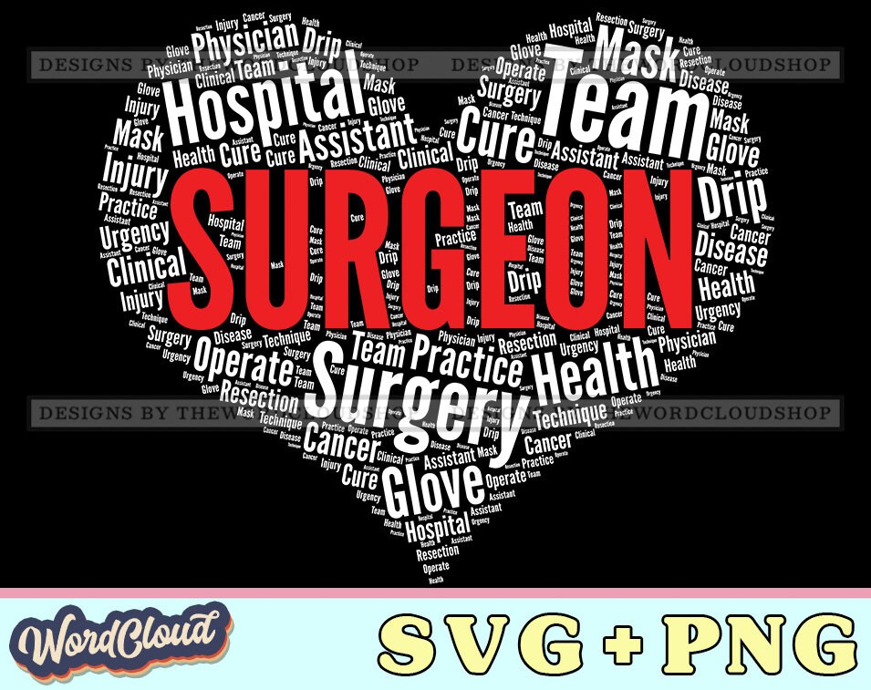 Word Cloud Heart Surgeon Svg Doctor Gift Medical Gift - Etsy