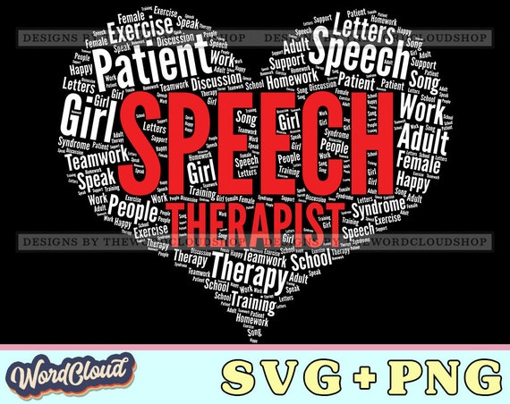 Word Cloud Heart Speech Therapist Speech Language Speech - Etsy