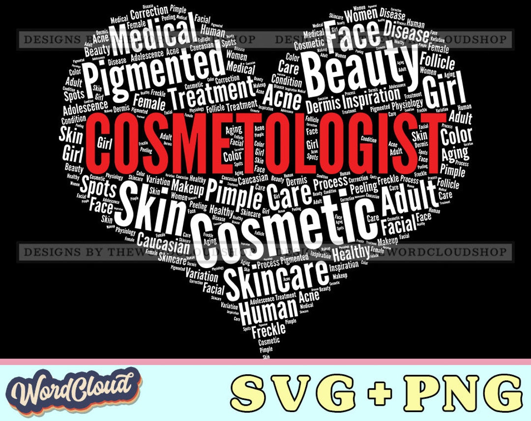 Word Cloud Heart, Cosmetologist, Hair Stylist, Hair Stylist Gift ...