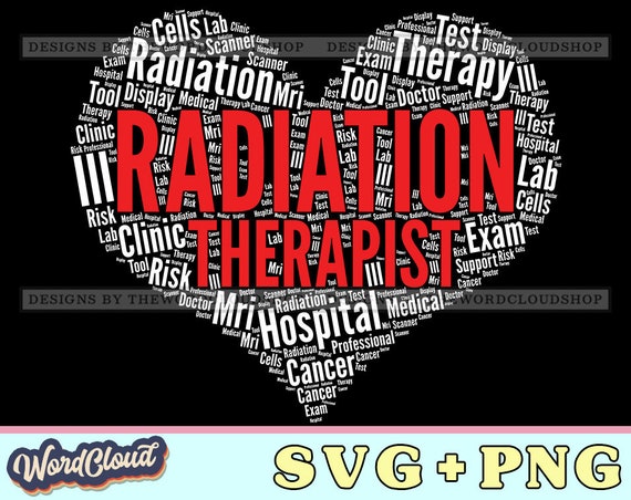 Word Cloud Heart Radiation Therapist Radiation Therapy | Etsy