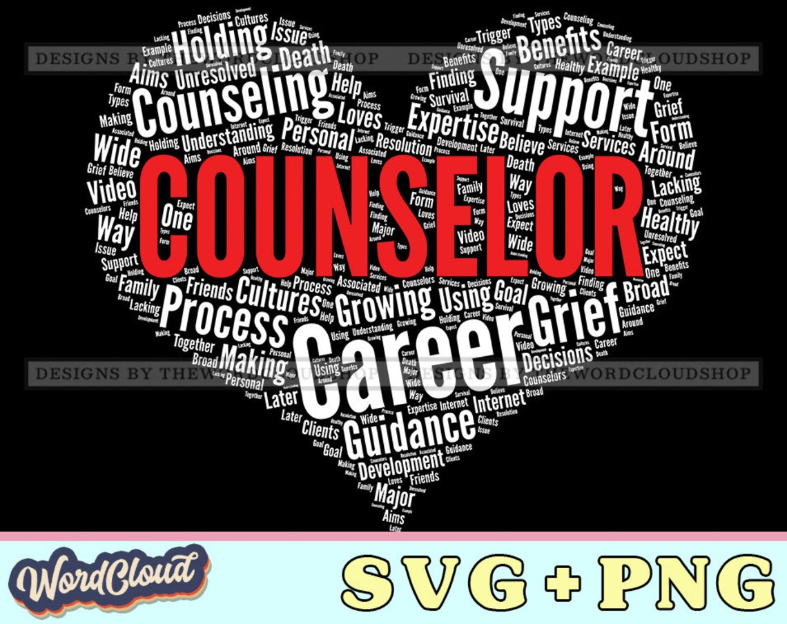 Word Cloud Heart School Counselor Guidance Counselor School - Etsy