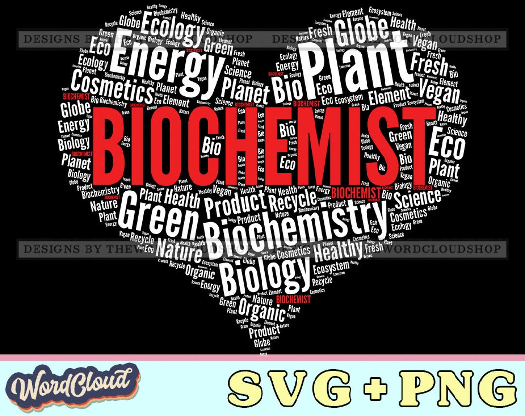 Word Cloud Heart Biochemist Gift Biochemistry Scientist - Etsy UK