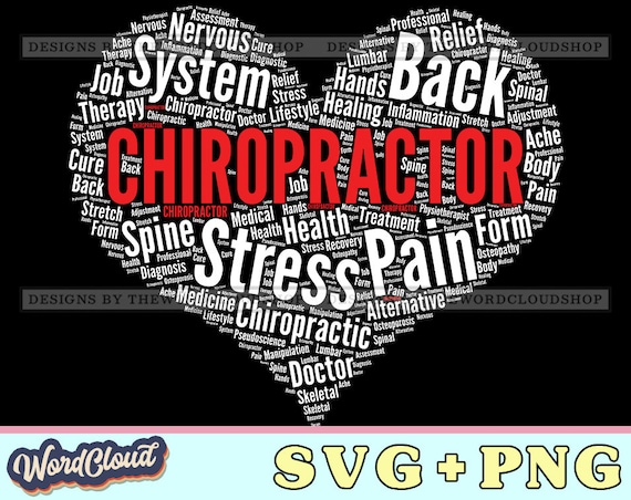 Word Cloud Heart Chiropractor Chiropractic Art Doctor Gift | Etsy