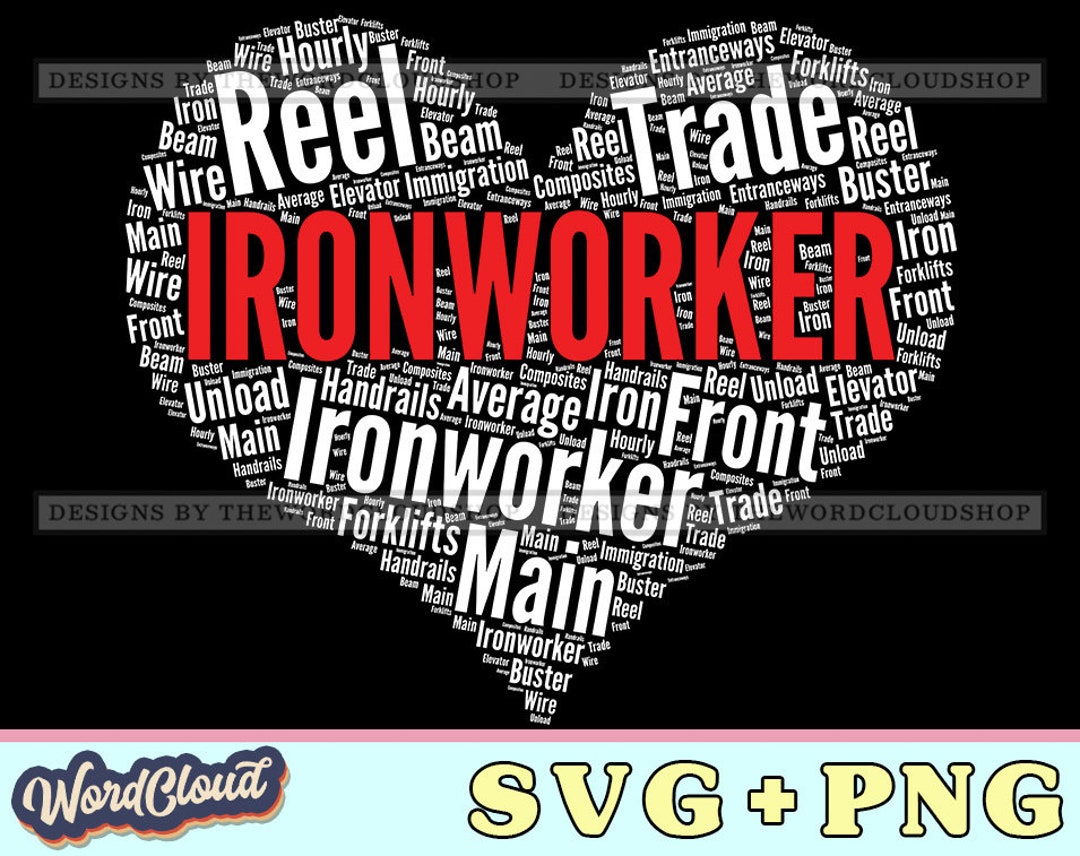 Word Cloud Heart, Ironworker, Ironwork, Construction Worker, Blacksmith ...