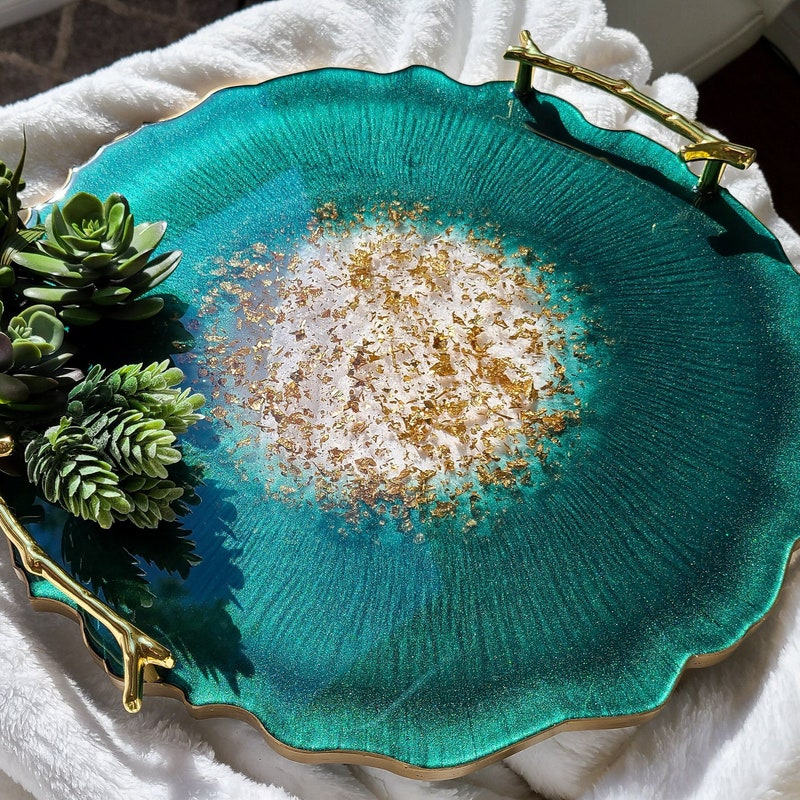 Large Glass Sparkly Tray - Etsy