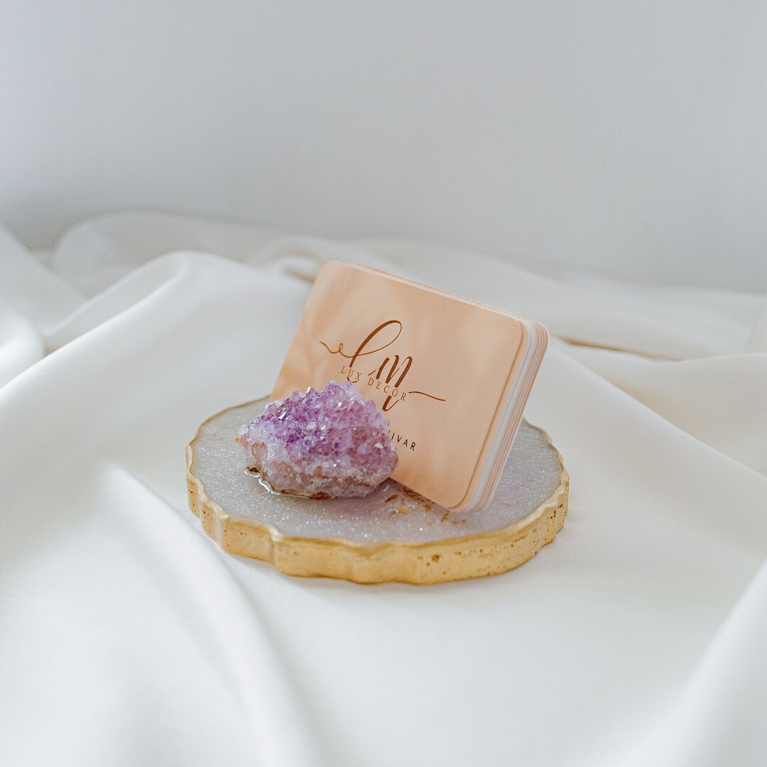 Amethyst Crystal Business Card Holder, Ring Dish - Etsy