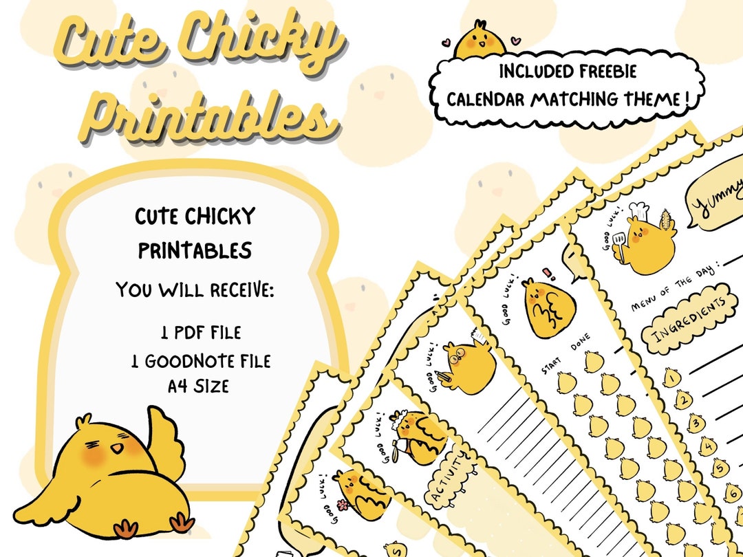 Kawaii Chicky Weekly Planner Printable I Digital Download & - Etsy ...