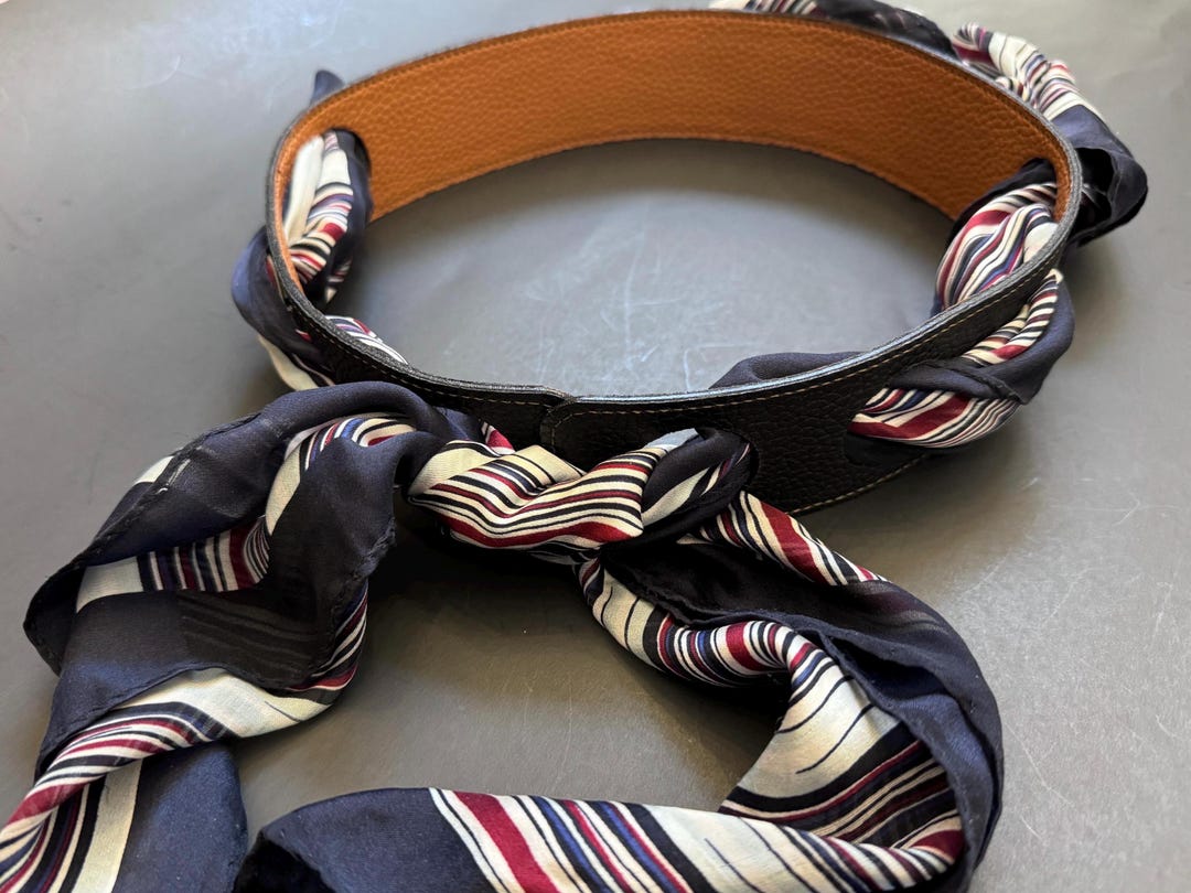 Reversible Scarf Waist Belt Leather Black and Tan Accessory - Etsy
